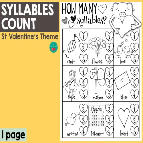 Valentine's Day Syllables Count by Teach Simple