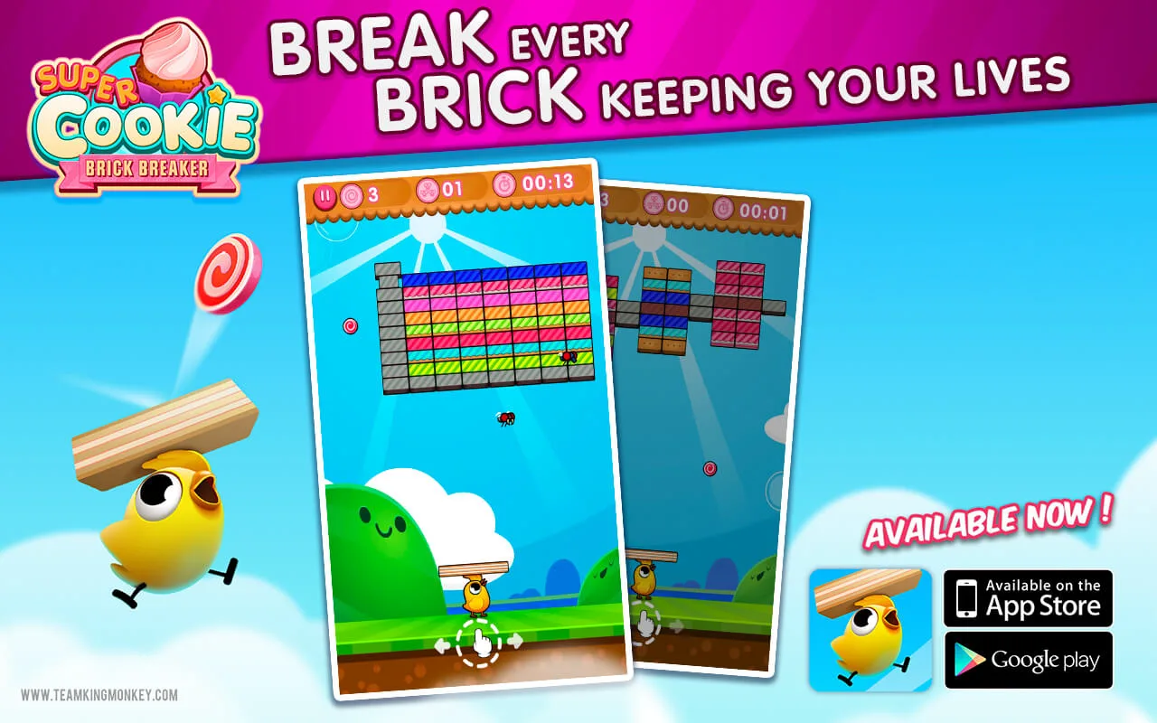 Super Cookie Brick Breaker - Team King Monkey