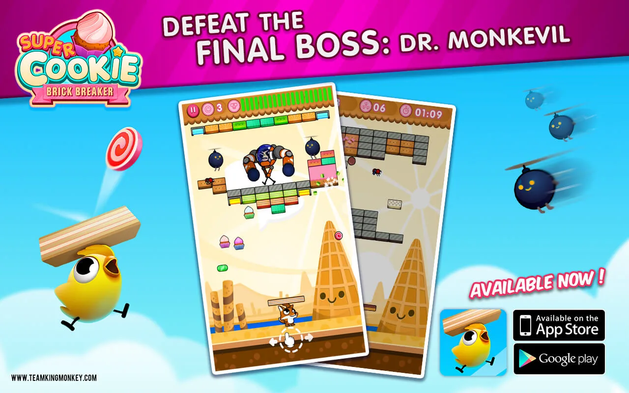 Super Cookie Brick Breaker - Team King Monkey
