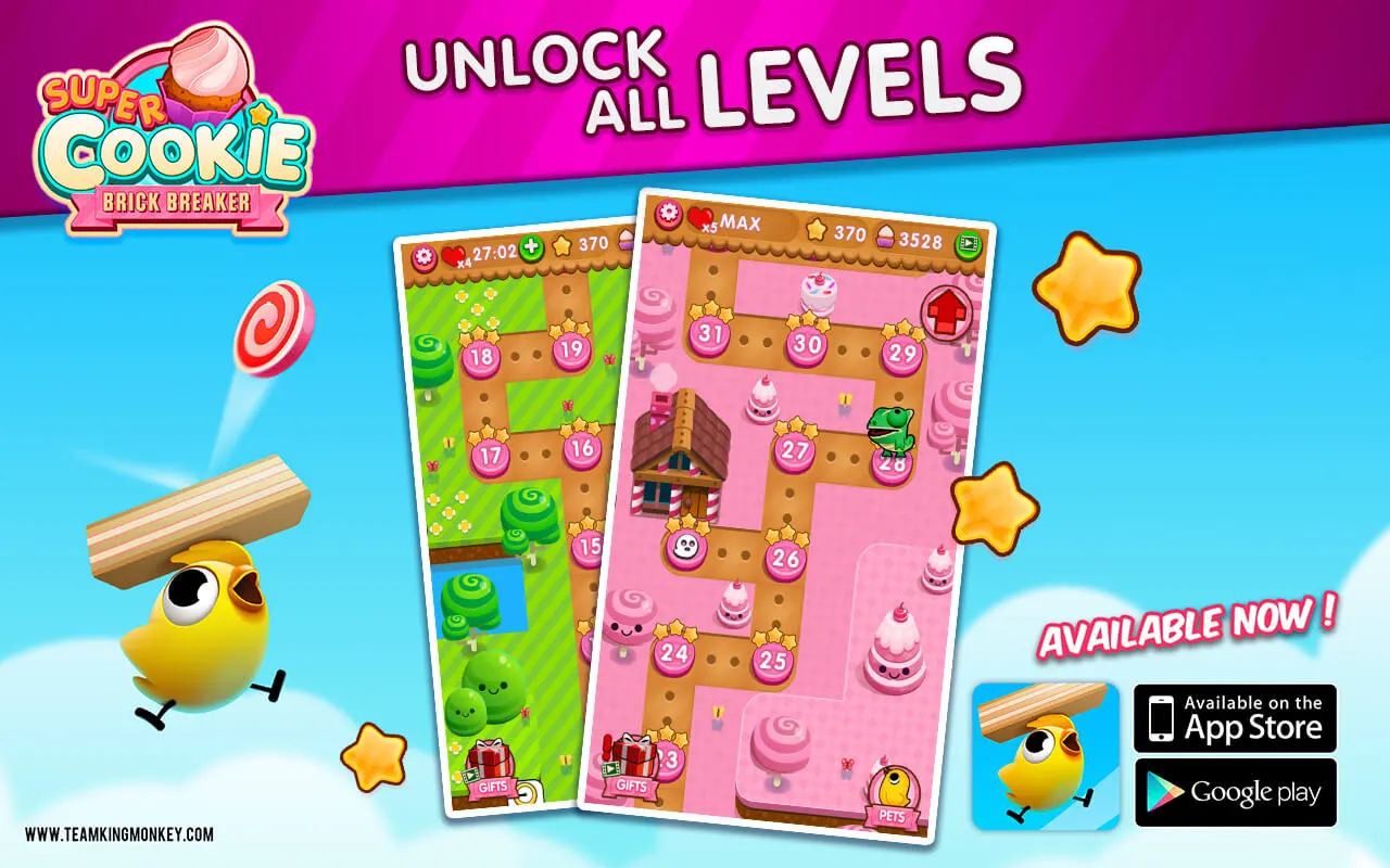 Super Cookie Brick Breaker - Team King Monkey