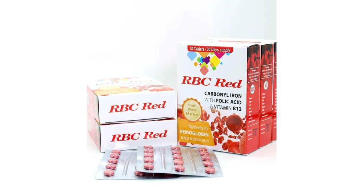 RBC Red (Carbonyl Iron,Folic Acid & Vitamin B12)Tablet 30's