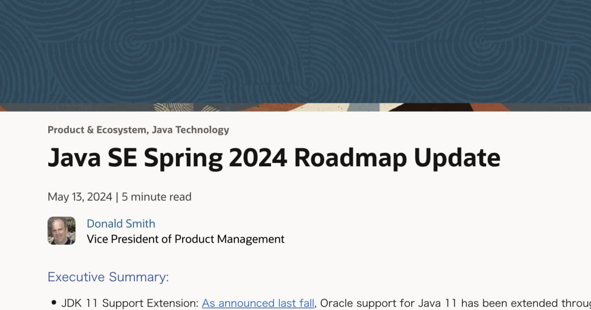 Oracle、Java SEロードマップを発表 ー JDK 11とJavaFXが引き続きサポート