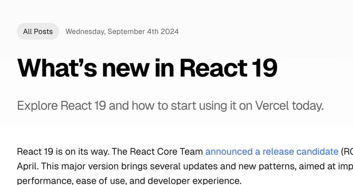 React 19の新機能まとめ — サーバーコンポーネントは全フロントエンドエンジニア必見