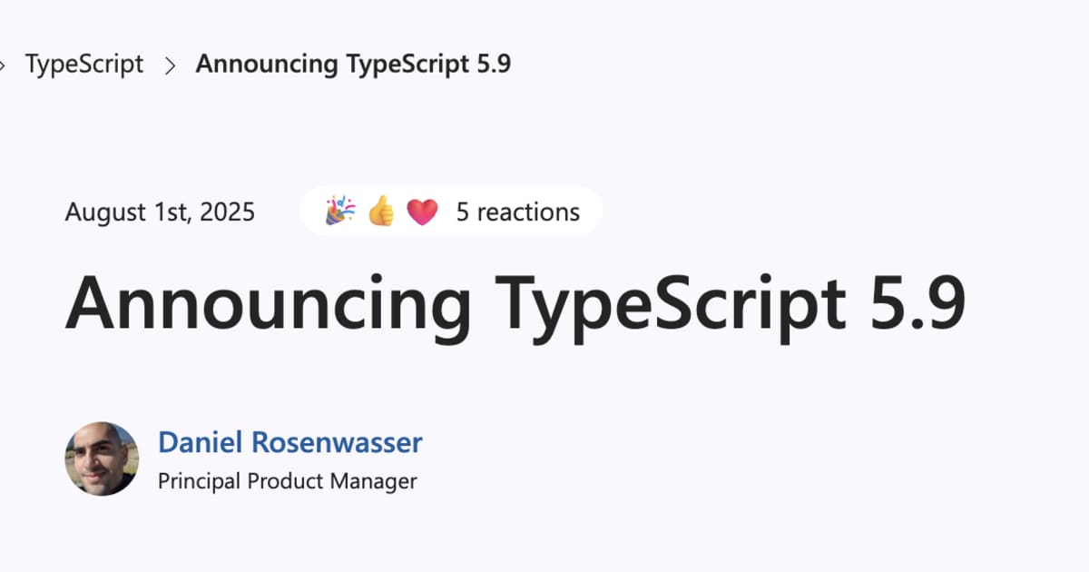 TypeScript 5.9リリース！ECMAScriptの新しい仕様 `import defer` が利用可能に