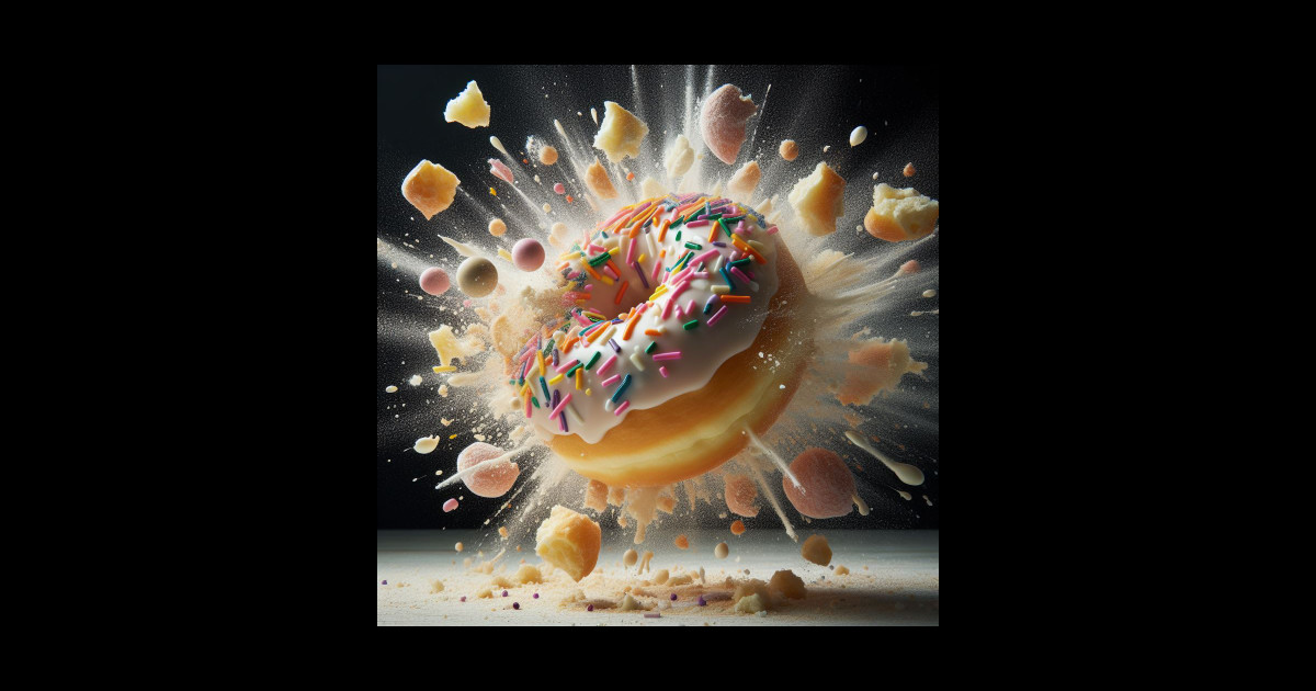Exploding Donut - Donuts - Sticker | TeePublic
