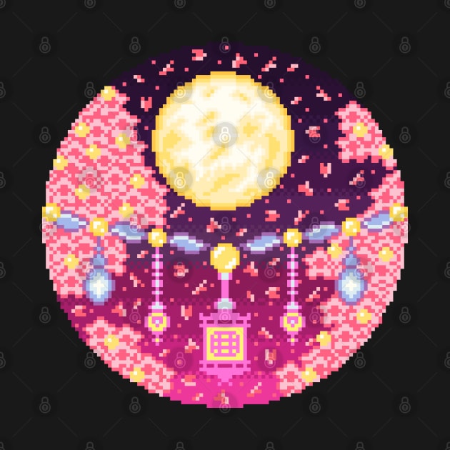 Japan Night Sky Pixel Art - Japan - T-Shirt | TeePublic