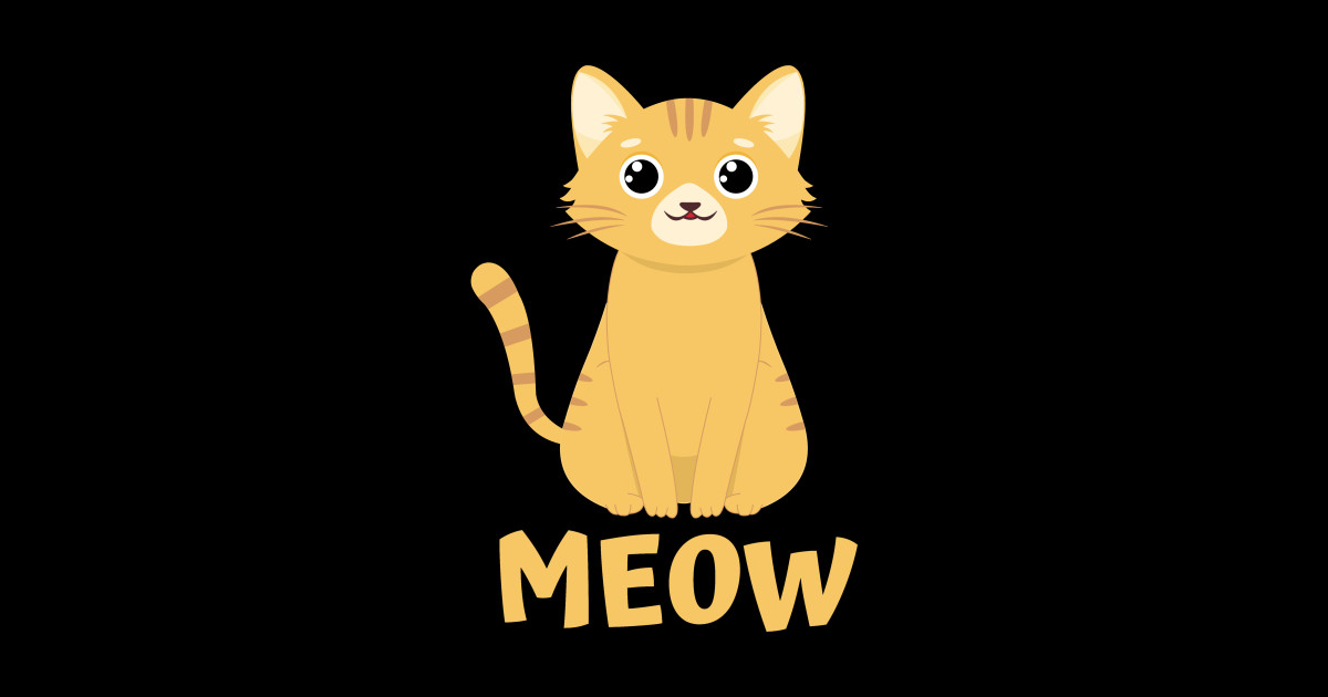 Cute Kawaii Orange Cat Meow - Cat - Sticker | TeePublic
