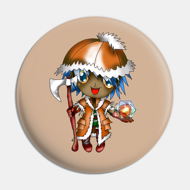 chibi elf dnd barbarian with a D20 - Dnd Barbarian - Pin | TeePublic