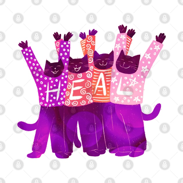 The four positive black cats sending everyone pink healing energy ...