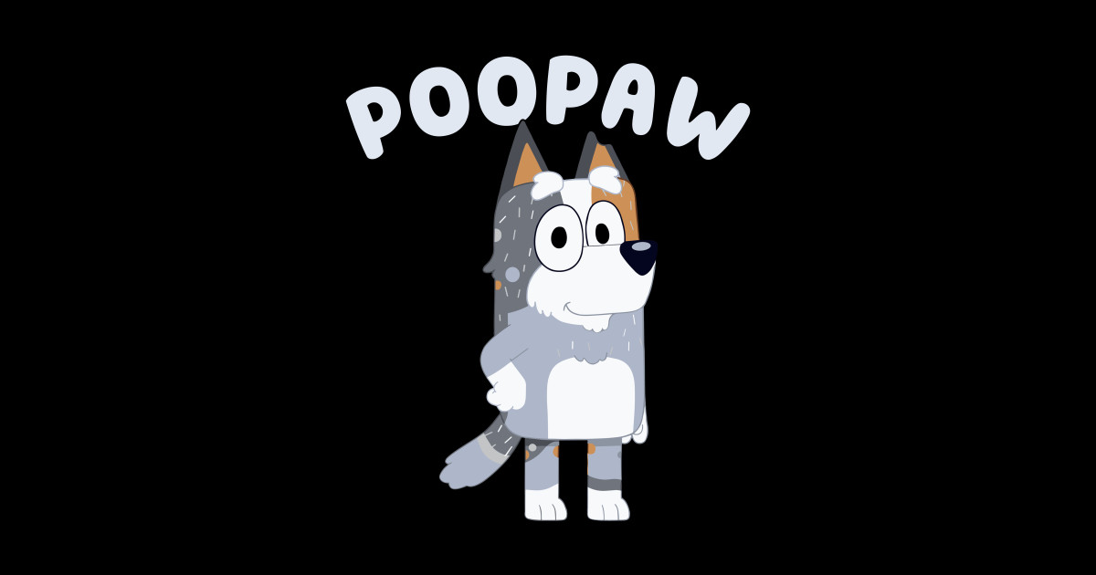 Vintage Poopaw Bluey Cartoon - Bluey - Sticker | TeePublic