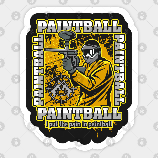 Paintball Player Yellow Team - Paintball - Sticker | TeePublic