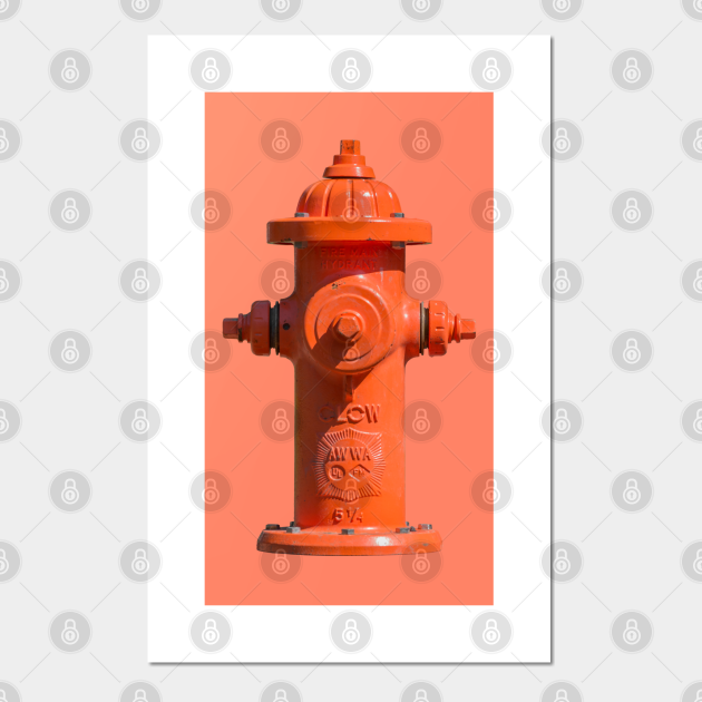 Orange Clow Medallion Fire Hydrant - Fire Hydrant - Posters and Art ...