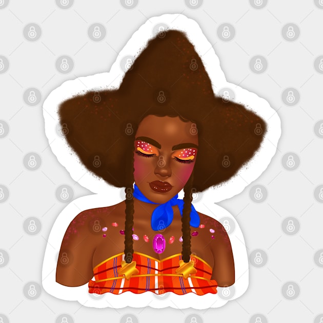 Colorful star fro - Afrocentric - Sticker | TeePublic