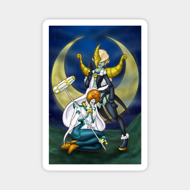 Lunalight Black Sheep and White Rabbit Pinup - Yugioh - Magnet | TeePublic