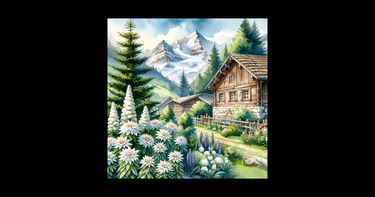Swiss Alps Landscape Sublimation - Swiss Alps - Sticker | TeePublic