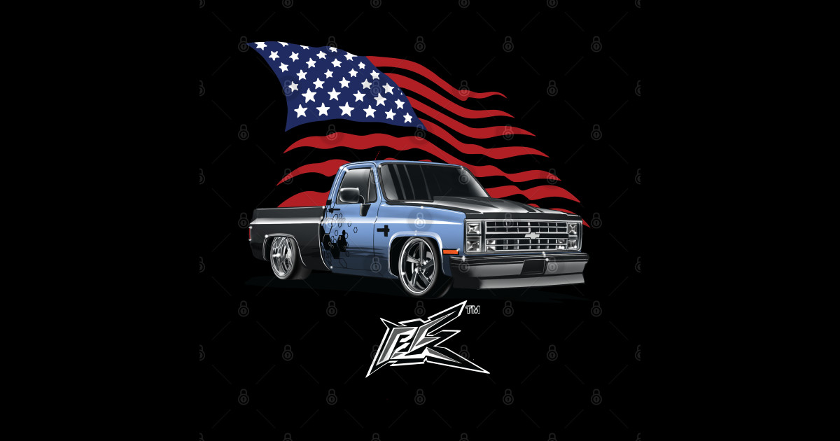 chevrolet c10 truck blue - Chevy C10 - Sticker | TeePublic