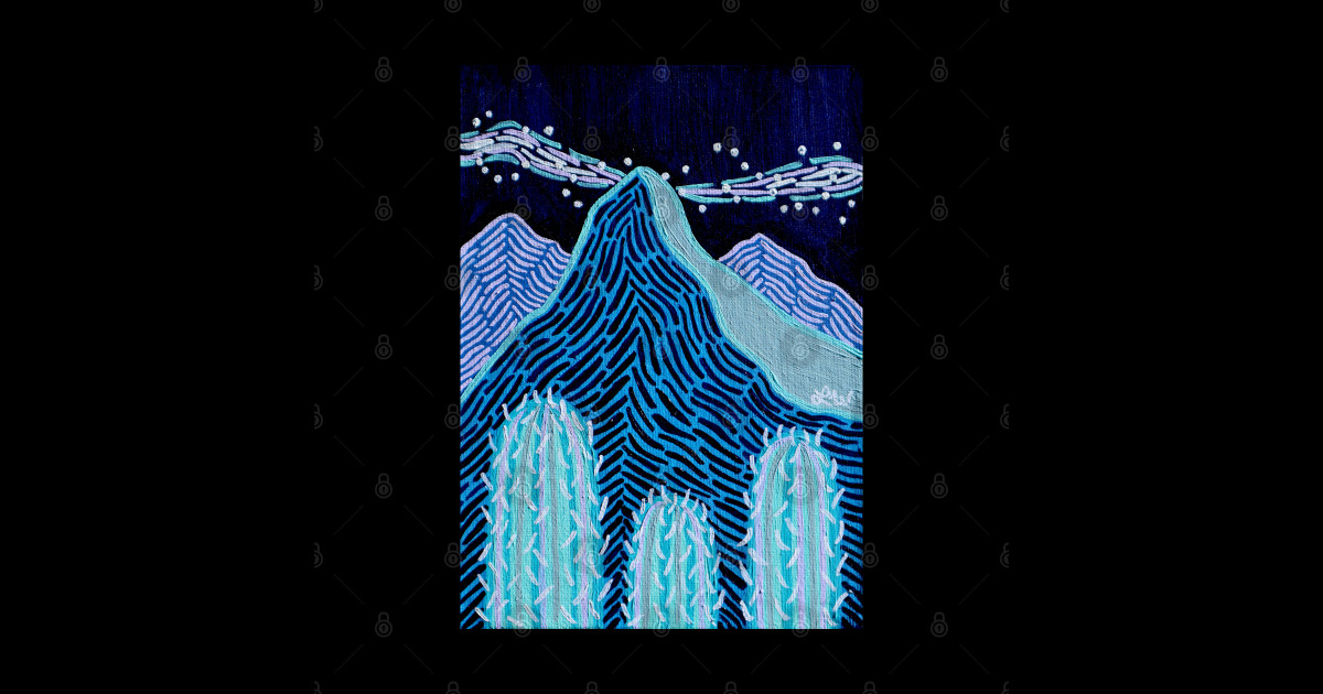 Blue Desert - Desert Landscape - Sticker | TeePublic