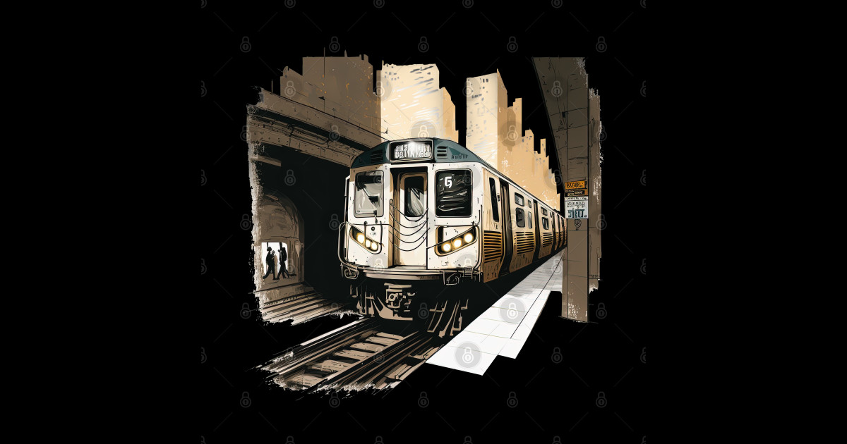 NYC Subway Illustration - Nyc Subway - Sticker | TeePublic