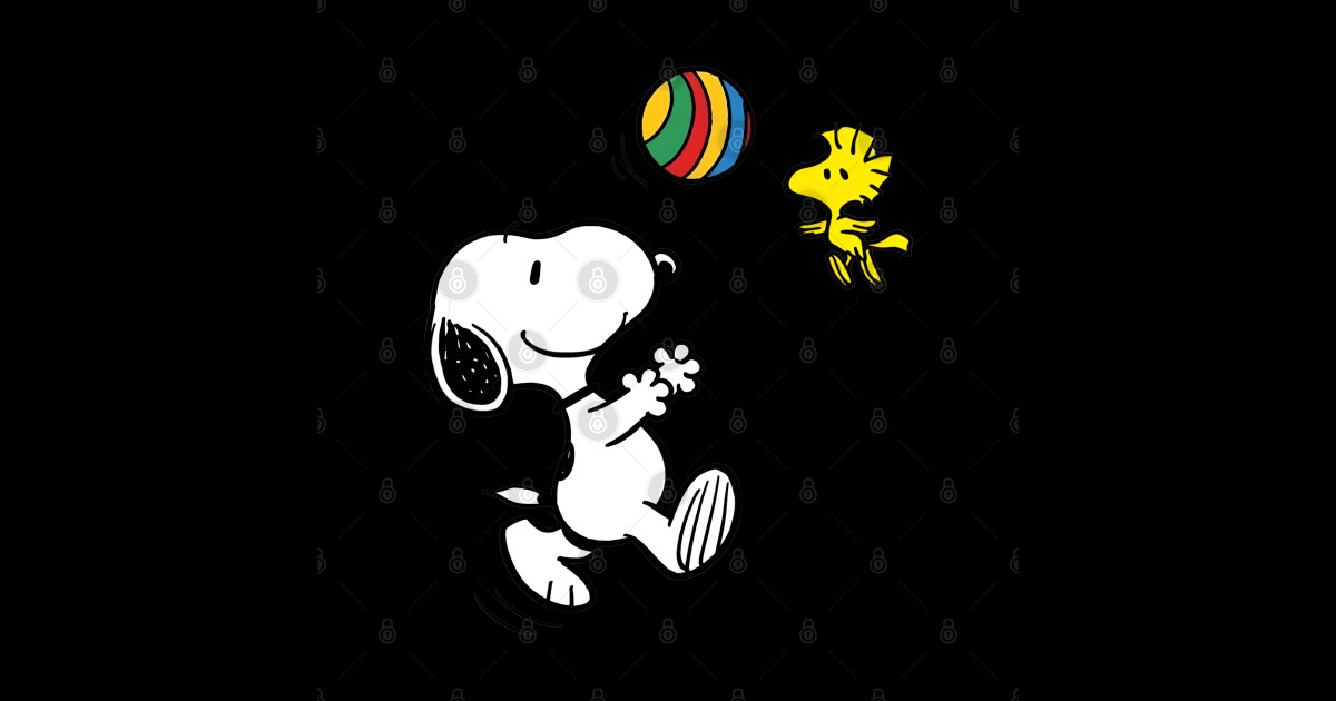Snoopy and Woodstock Ball Fun - Snoopy - Posters and Art Prints | TeePublic