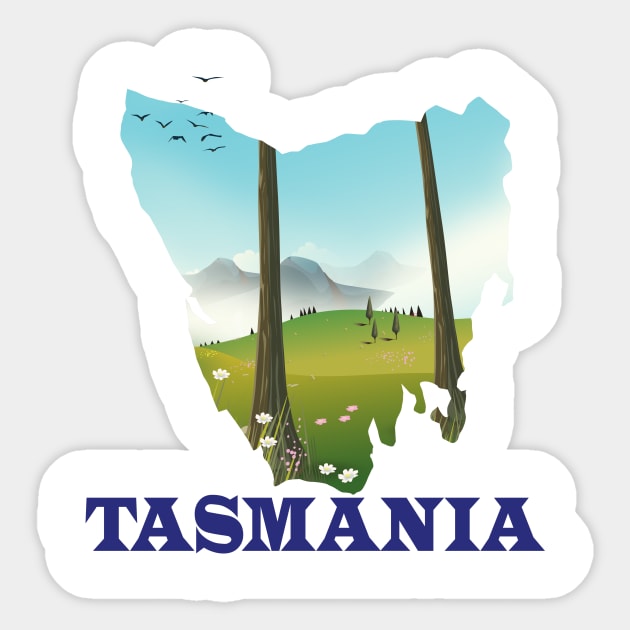 Tasmania Map - Tasmania Map - Sticker | TeePublic