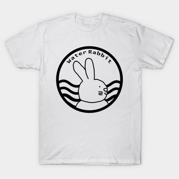 Water Rabbit Black Line Chinese Zodiac - Year Of The Rabbit - T-Shirt ...