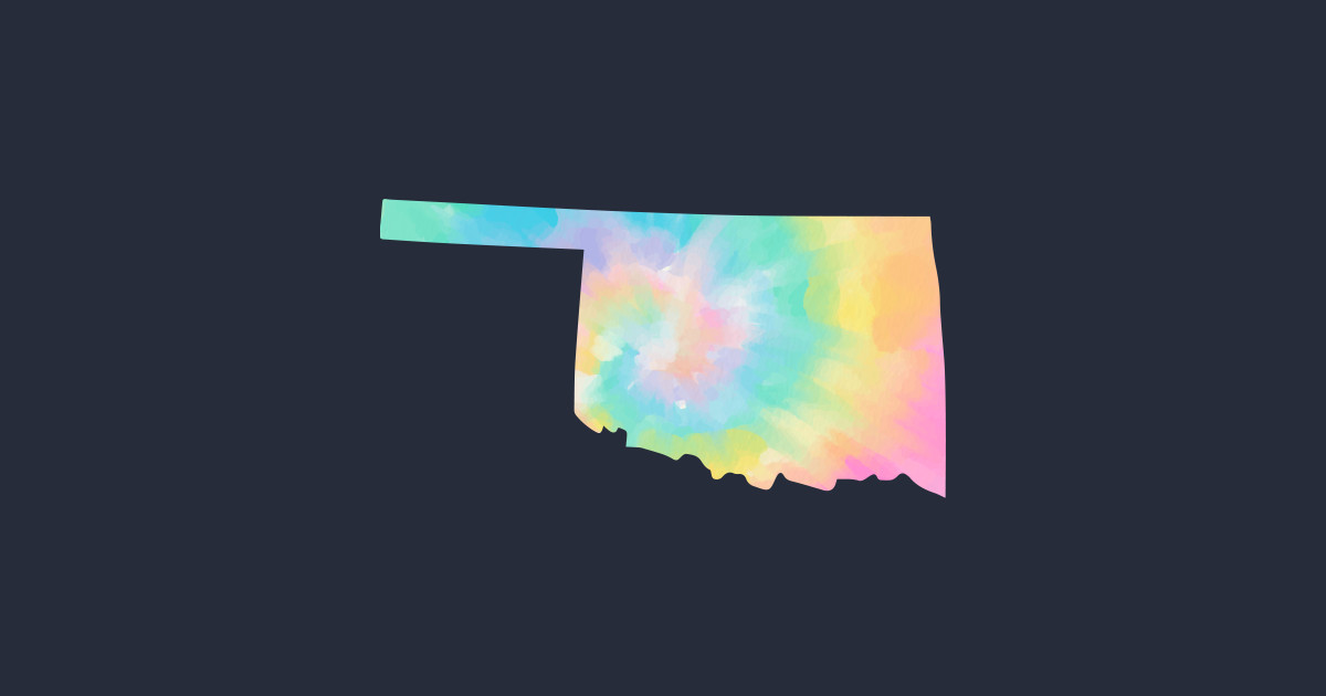 Oklahoma State Map Tie Dye Artwork - Oklahoma Map Tie Dye Artwork - T ...