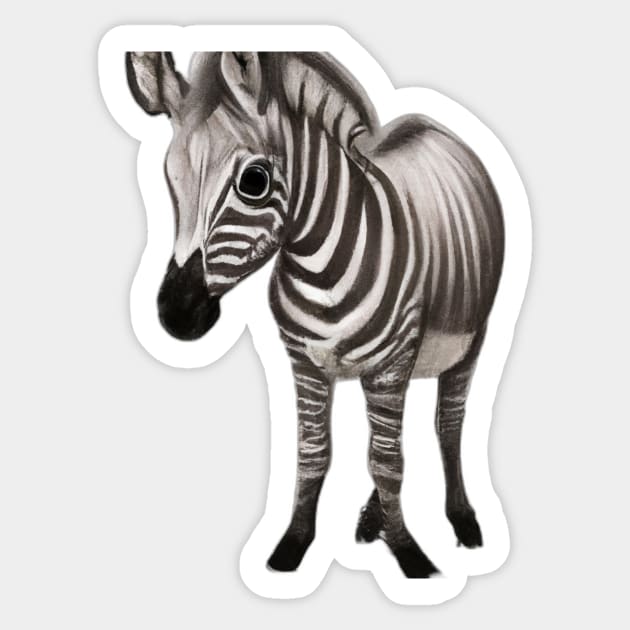Cute Quagga Drawing - Cute Quagga - Sticker | TeePublic