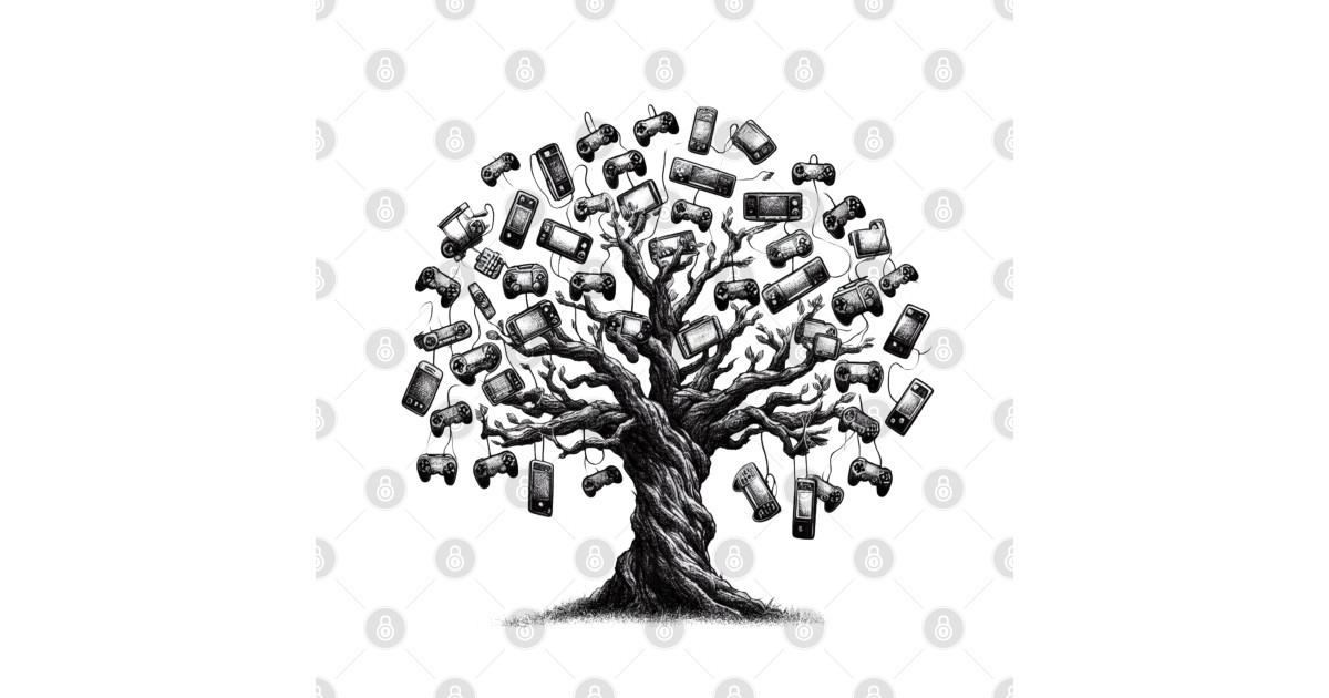 Gaming Tree of controllers - Gamer - T-Shirt | TeePublic