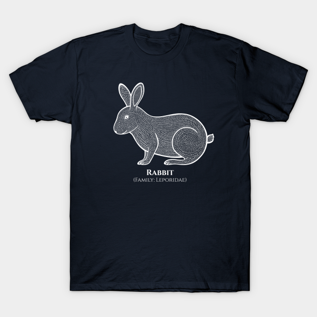 Rabbit with Common and Latin Names - animal design - Rabbit Lover - T ...