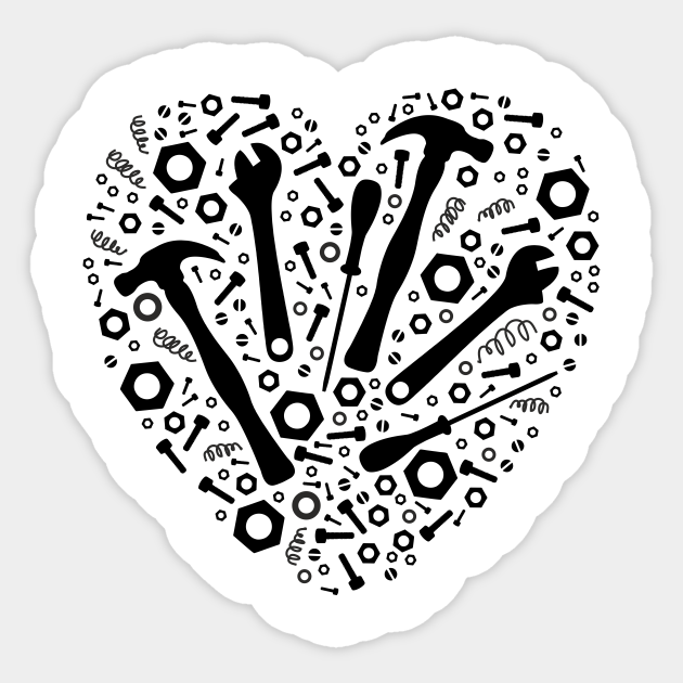 Mechanic Love - Graphic Tools in a Heart - Mechanic Tools - Sticker ...