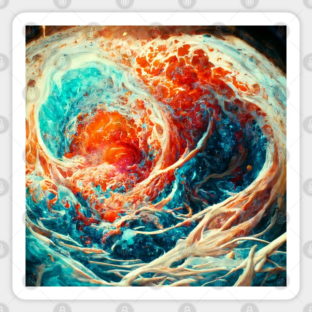Fire and Ice Galaxy - Astrophotography - Sticker | TeePublic