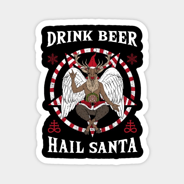 Drink Beer Hail Satan I Baphomet Death Metal - Gift - Magnet | TeePublic