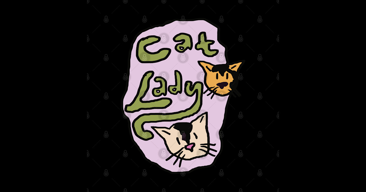 cat lady drawing - Cat Lady - Sticker | TeePublic