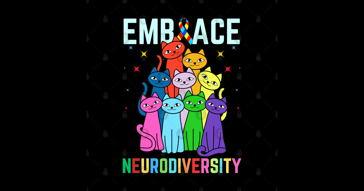 COLORED CATS EMBRACING NEURODIVERSITY - Autism Awareness - Sticker ...