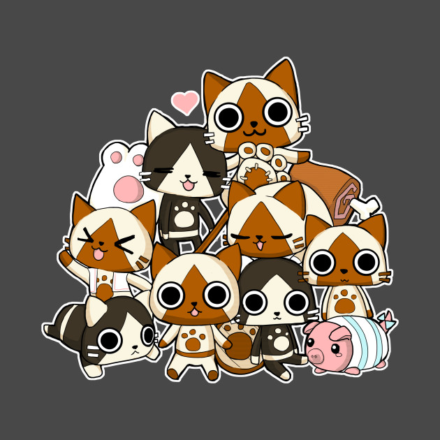 Felyne mountain - Monster hunter - Felyne - T-Shirt | TeePublic