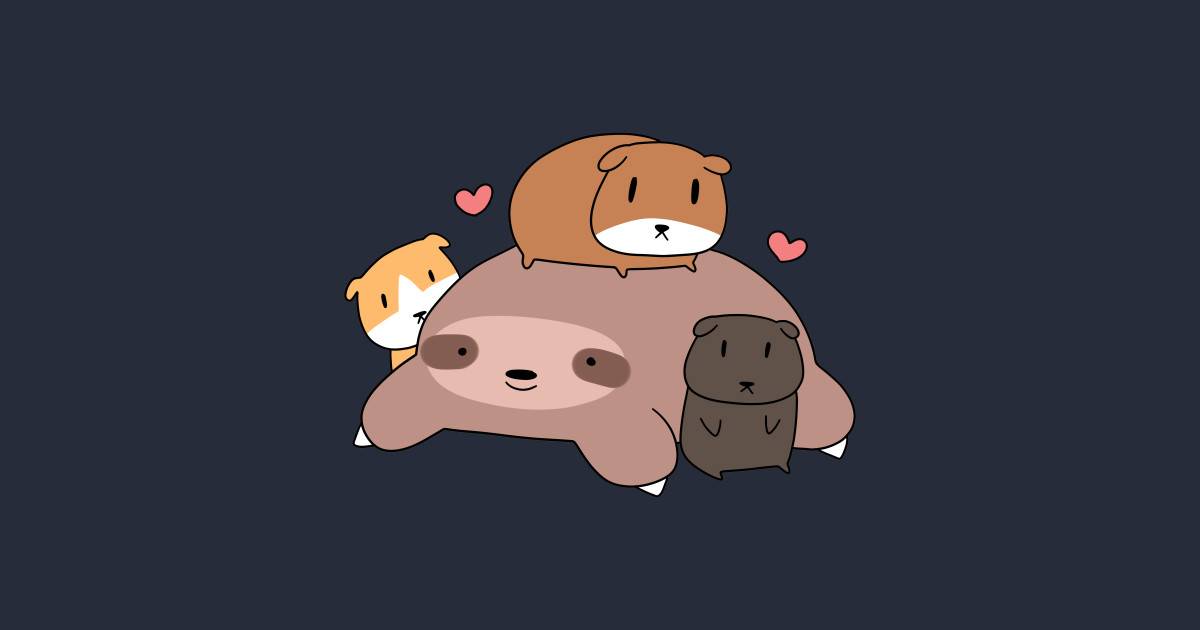 Sloth Loves Guinea Pigs - Guinea Pig - T-Shirt | TeePublic