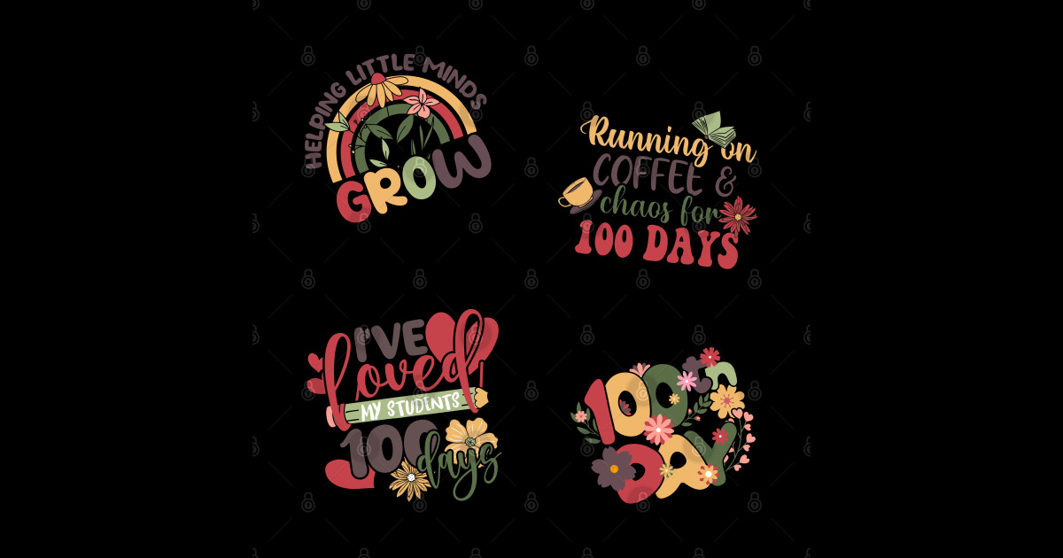 Colorful 100th Day Stickers Pack - 100th Day Of School Funny - Posters ...