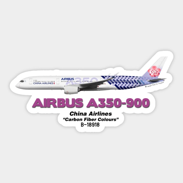 Airbus A350-900 - China Airlines "Carbon Fiber" - A359 - Sticker ...