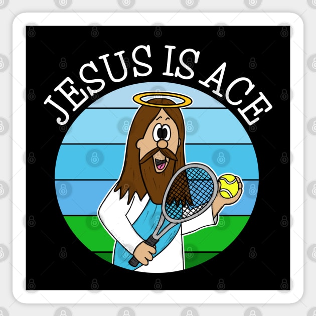 Christian Tennis Player Jesus Is Ace - Christian Tennis - Sticker ...