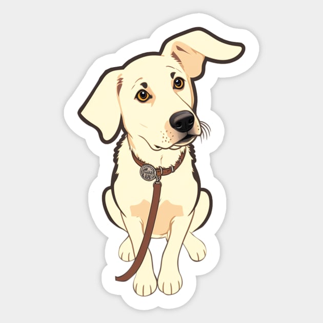 Cute labrador cartoon style - Labrador - Sticker | TeePublic