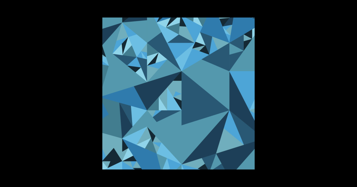 Blue Cubism - Triangle - Sticker | TeePublic