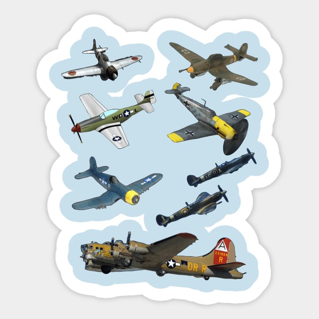 WW2 Planes Warbirds - Ww2 - Sticker | TeePublic