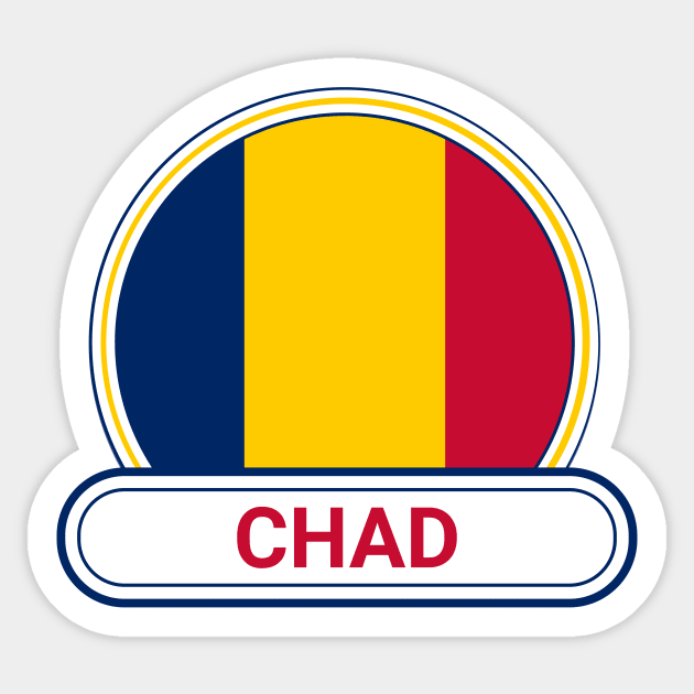 Chad Country Badge - Chad Flag - Chad - Sticker | TeePublic