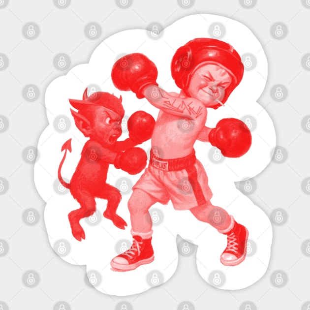 Boxing with Devil - Boxer - Sticker | TeePublic
