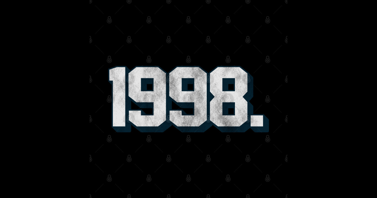 1998 // Years Vintage Retro Logo Style - 1998 - Sticker | TeePublic
