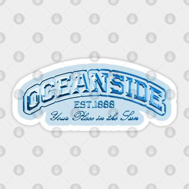 Oceanside chrome effect - Oceanside - Sticker | TeePublic