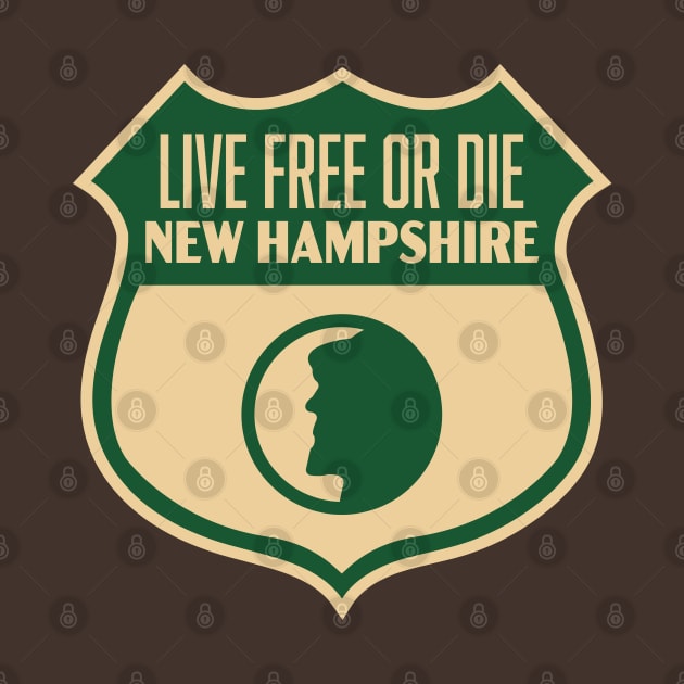 New Hampshire - Vintage Live Free or Die Shield - New Hampshire - T-Shirt | TeePublic