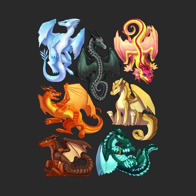 Wings of Fire: Jade Winglet Dragons - Moonwatcher, Winter, Qibli ...