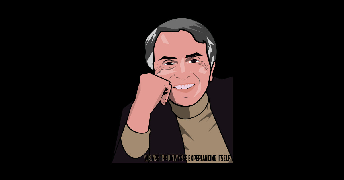 Carl Sagan Cartoon - Carl Sagan - Sticker | TeePublic