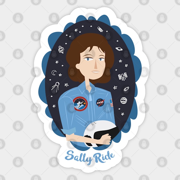 Women in Science: Sally Ride - Sally Ride - Sticker | TeePublic